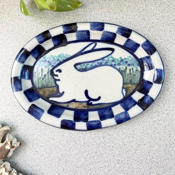 Vintage | Dining | Vintage Debbie Dean Rabbit Checkerboard Handmade ...